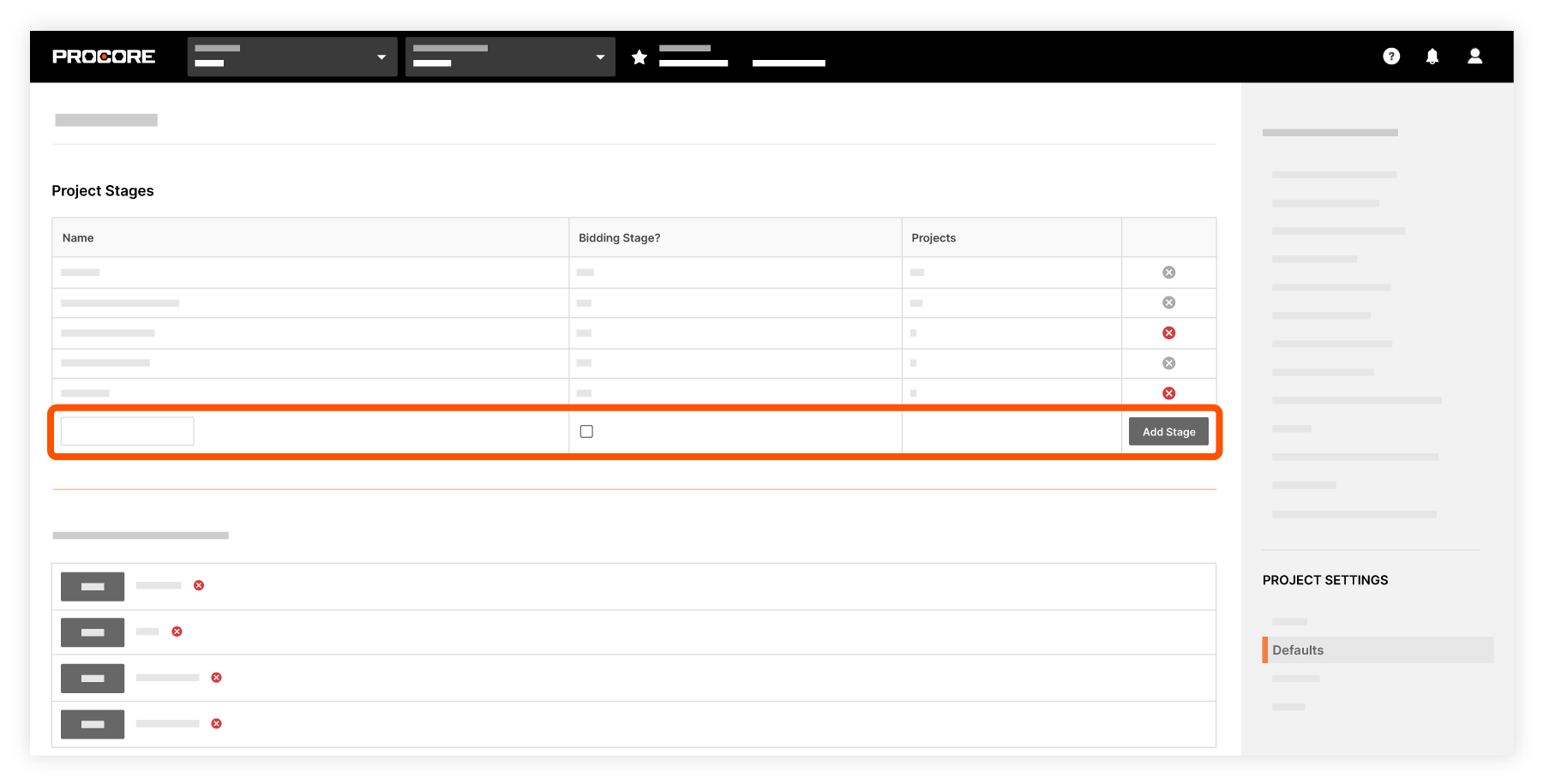 Add a Custom Project Stage - Procore